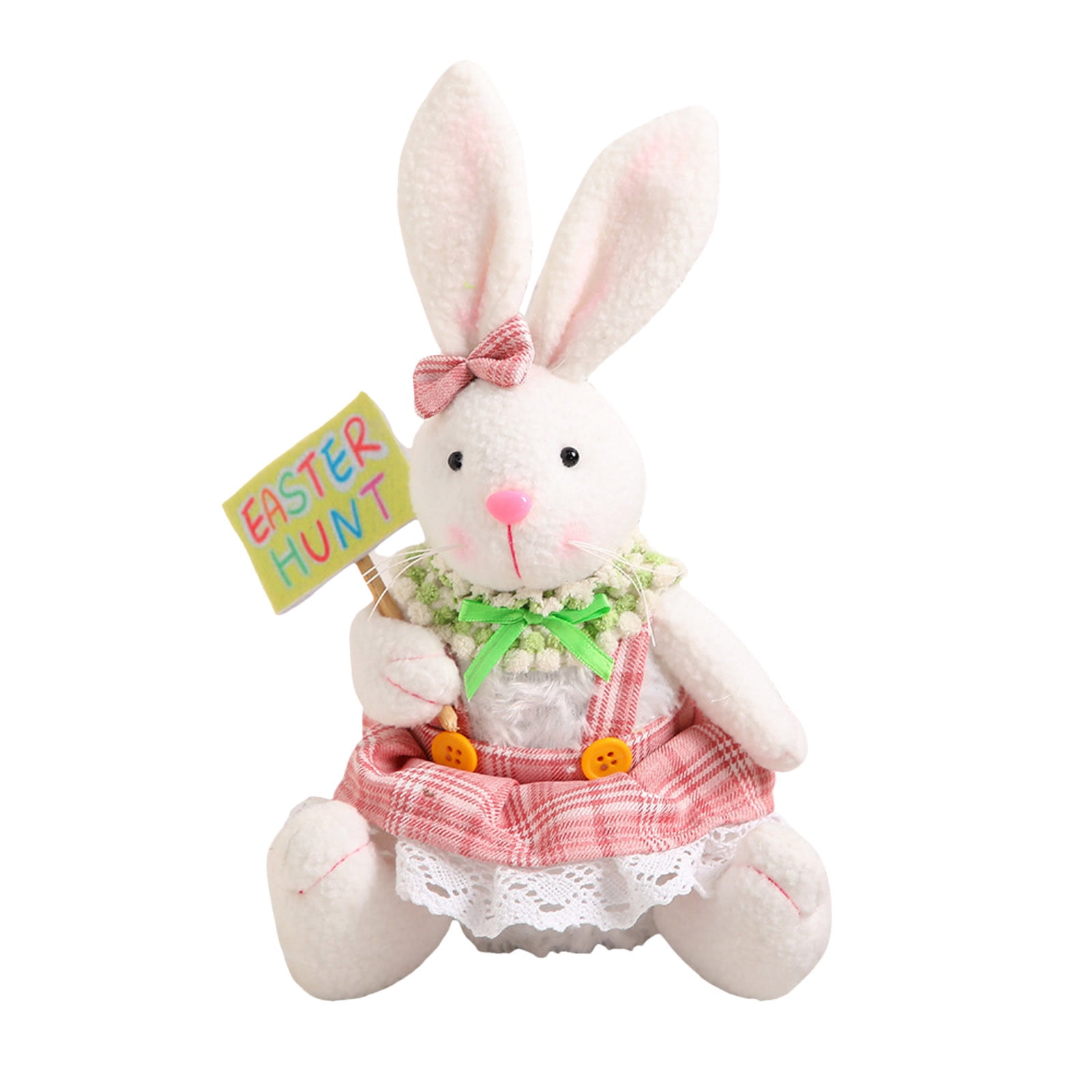 Easter Rabbit Ornaments Handmade Desktop Decoration with Carrot Home Spring Bunny Figurine Cute ...