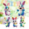 Easter Rabbit Pendant, 5-piece Acrylic Cute Cartoon Decoration, Two ...