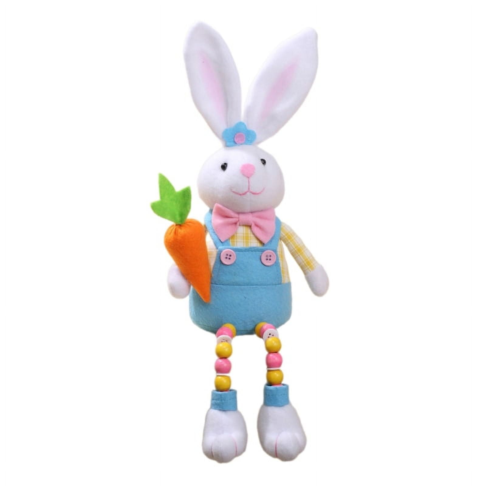 Easter Rabbit Plushie Toy with Carrot Flower Decorations Delightful ...