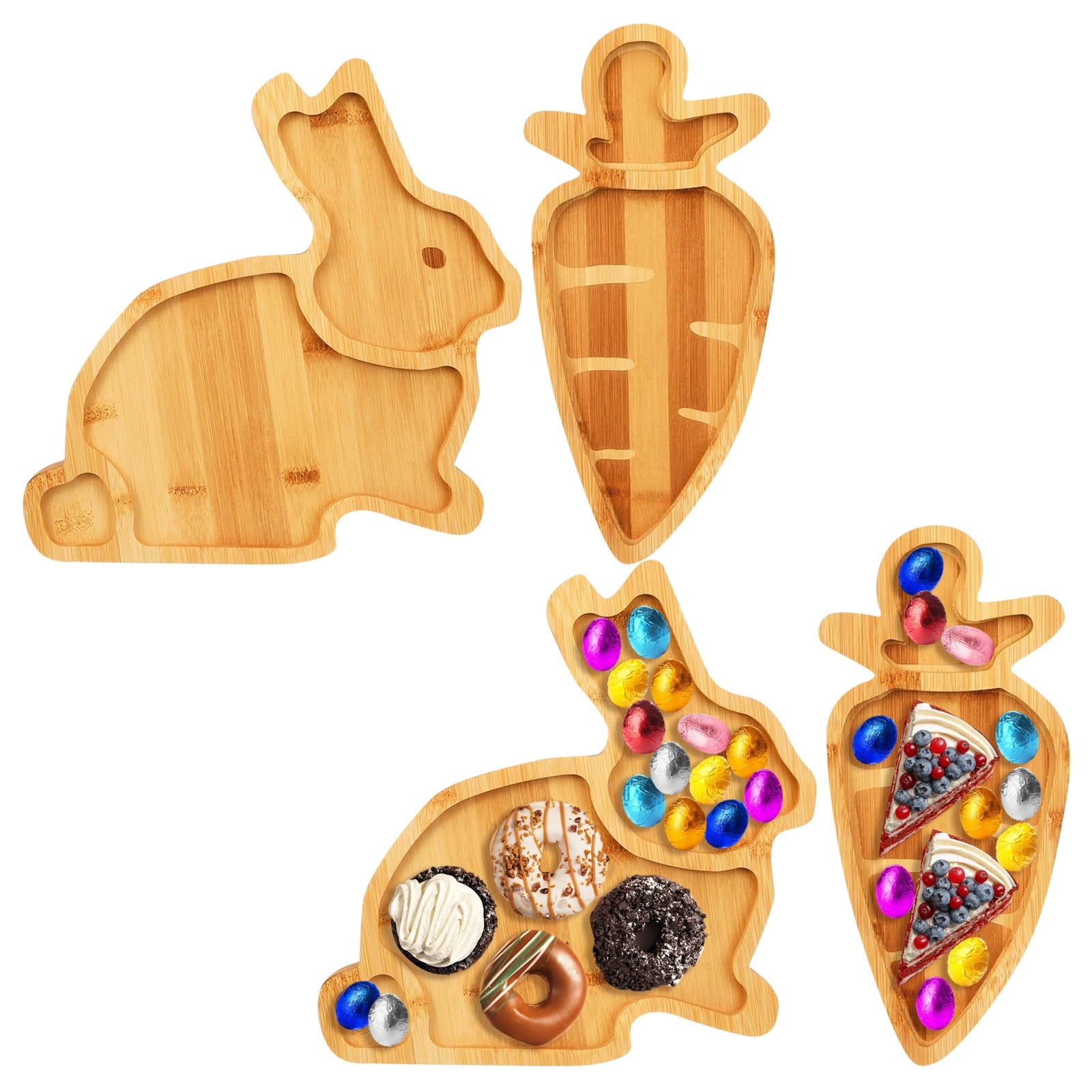 Easter Rabbit Shaped Charcuterie Board Bunny Wooden Serving Platter ...