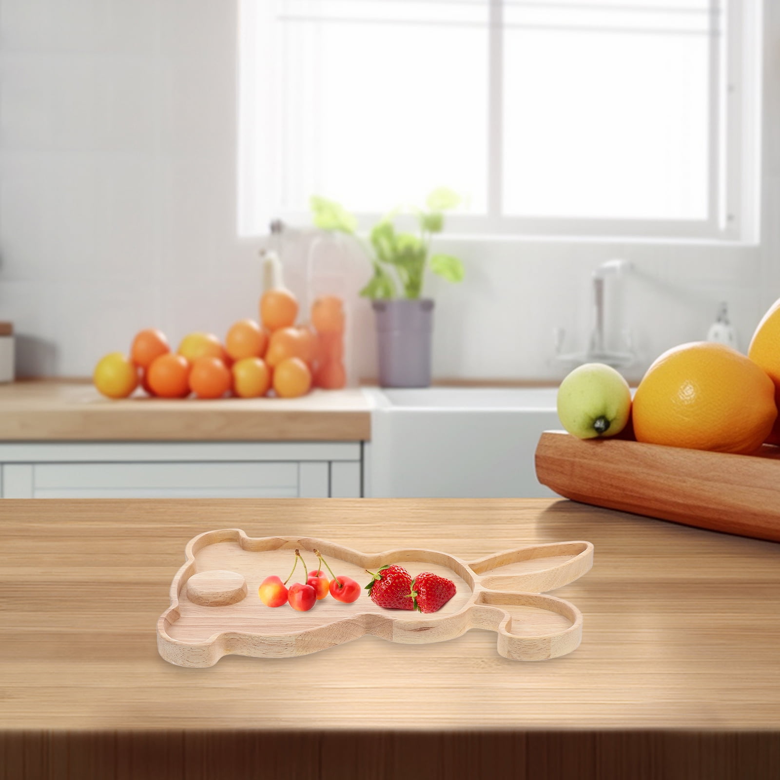 Easter Rabbit Shaped Wooden Tray Wooden Bread Serving Tray Lovely Fruit ...