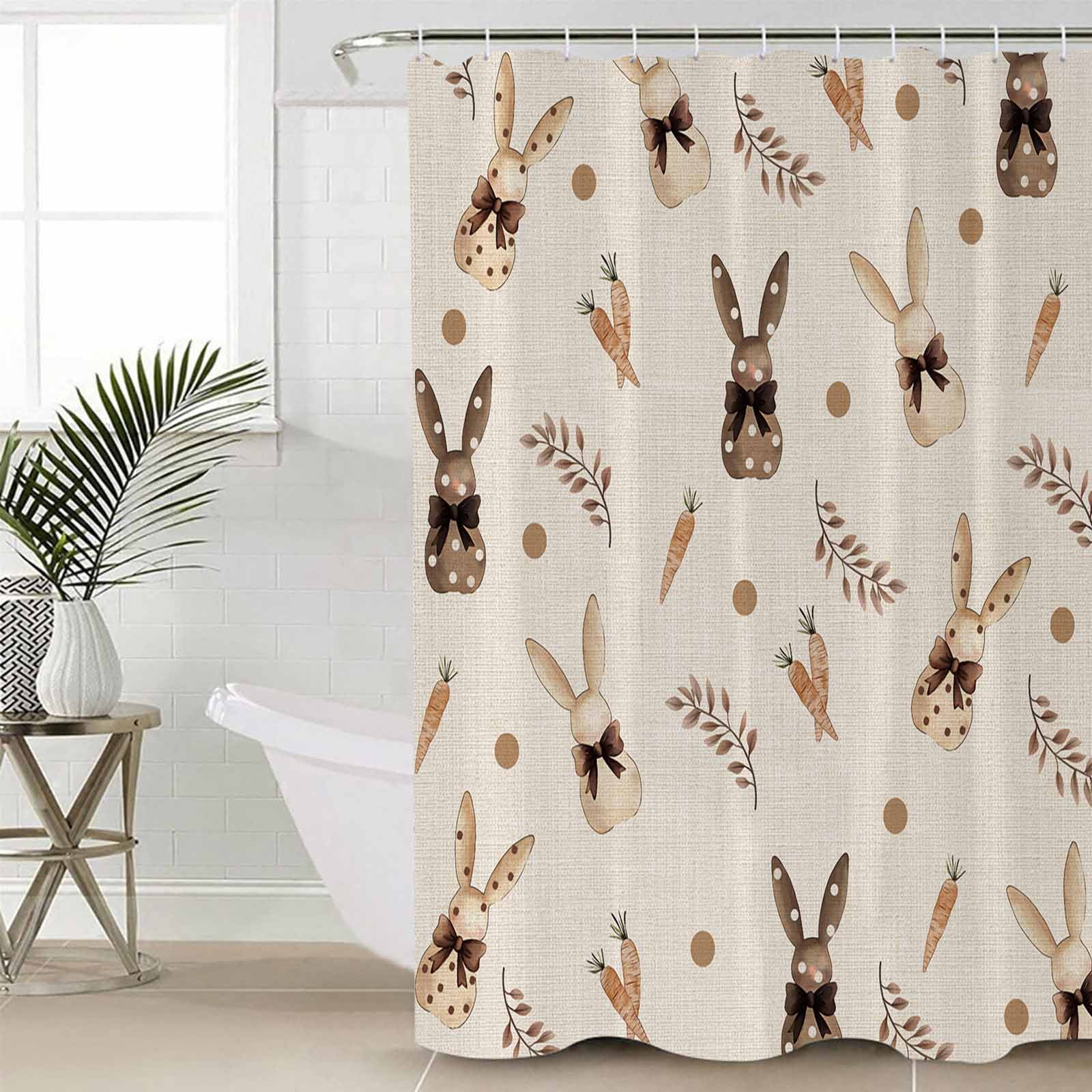 Easter Rabbit Shower Curtain Set, Waterproof Shower Curtains for ...