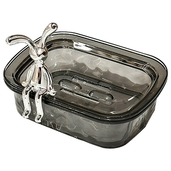 Easter Rabbit Soap Box Double Layer Drainage Bathroom Storage Tray High ...