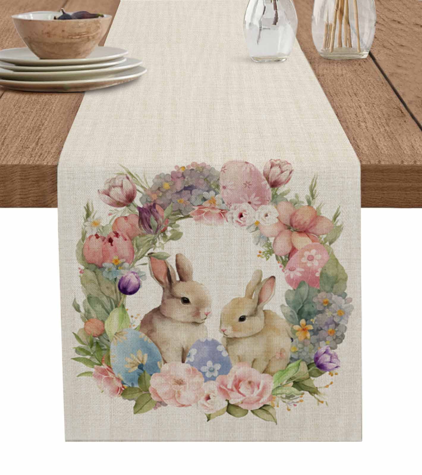 Easter Rabbit Table Runner Easter Party Dining Table r Wedding Holiday ...