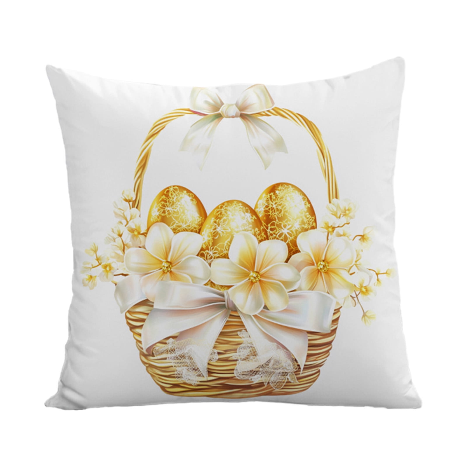 Easter Rabbit Throw Pillow Covers 18x18 Inch Cute Bunny Cotton Linen ...