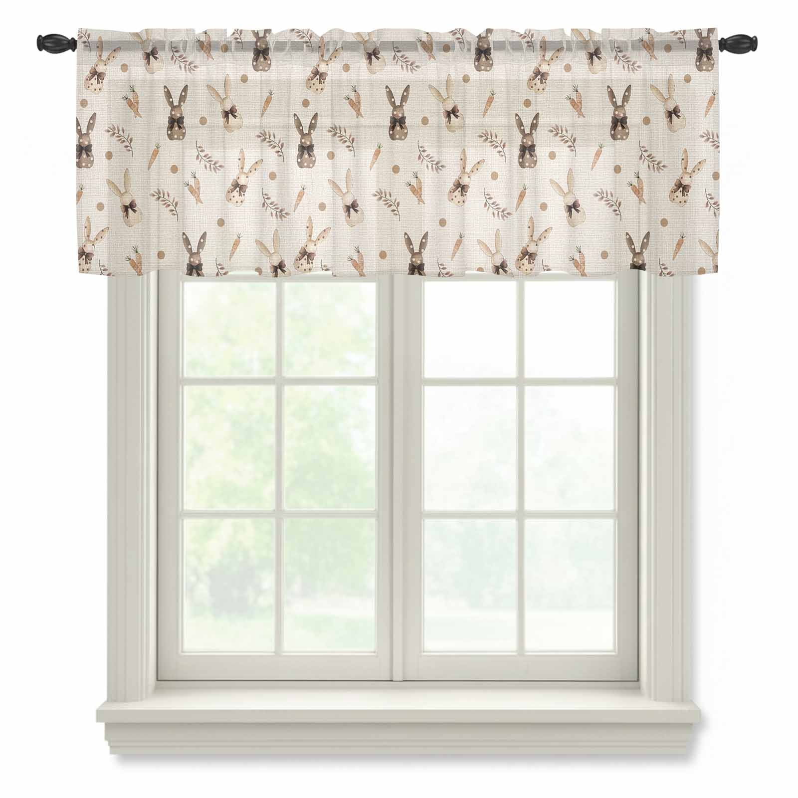 Easter Rabbit Valance Curtains for Kitchen/Living Room/Bathroom/Bedroom ...