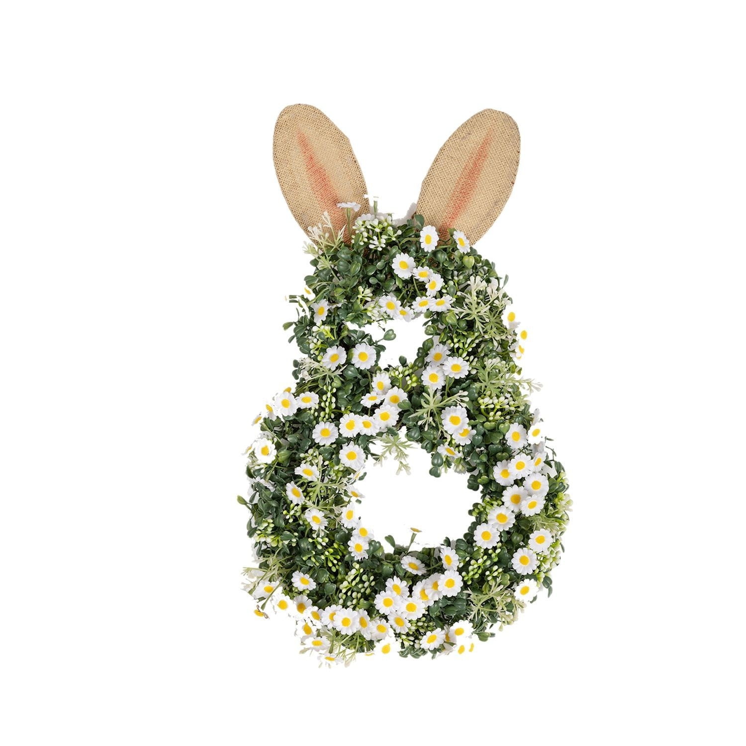 Easter Rabbit Wreath Decor for Front Door, Rustic Bunny Carrot Wreath ...
