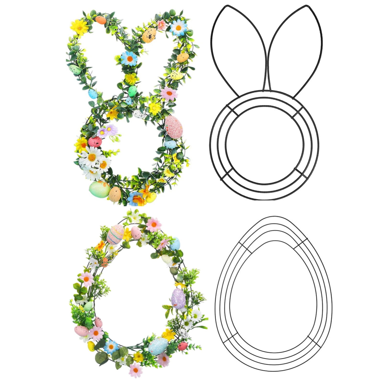 Easter Rabbit Wreath Metal Frame Wire Form Floral Garden Bunny Shaped ...