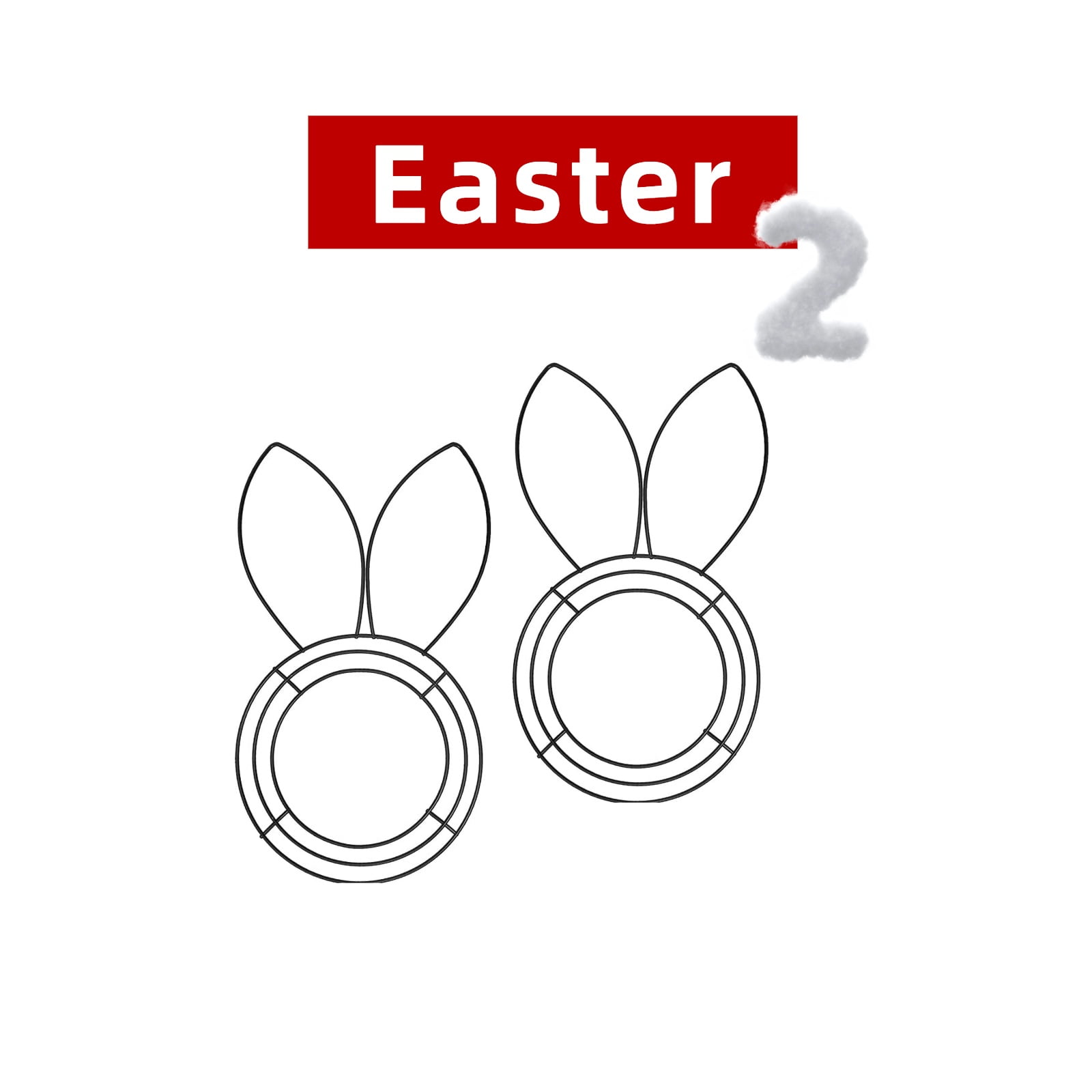 Easter Rabbit Wreath Metal Frame Wire Form Floral Garden Bunny Shaped ...