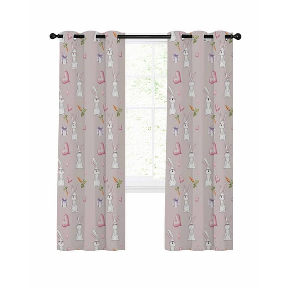 Easter Rabbits Blackout Curtains for Bedroom Living Room, Spring Bunny ...