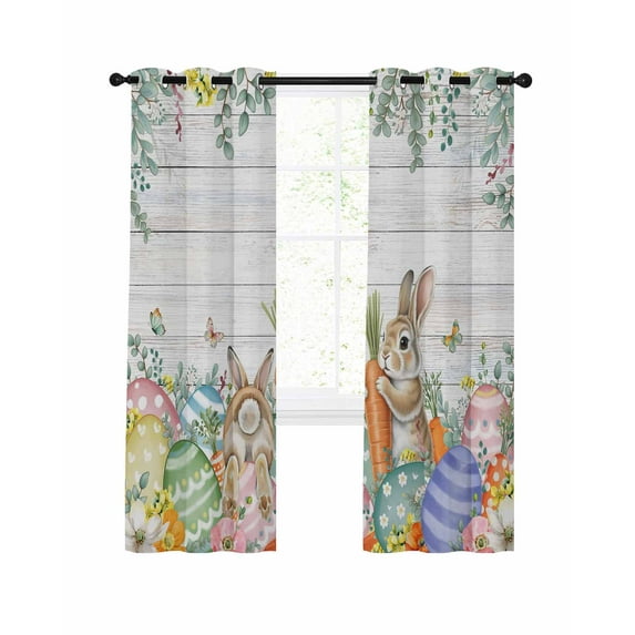 Easter Rabbits Blackout Curtains for Bedroom Living Room, Spring Bunny ...