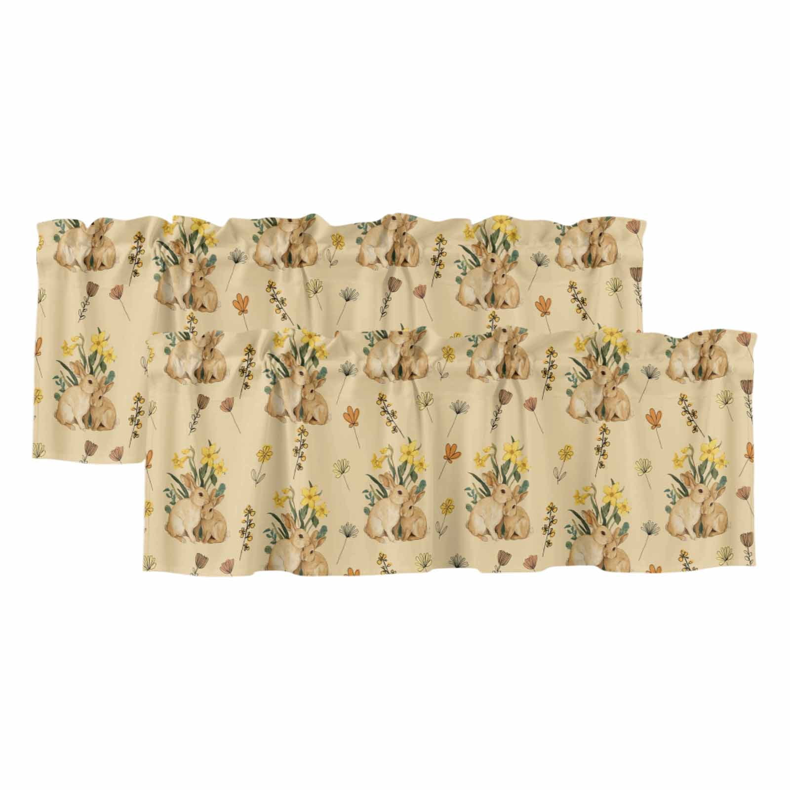 Easter Rabbits Curtain Valances for Windows, Kitchen Valance Window ...