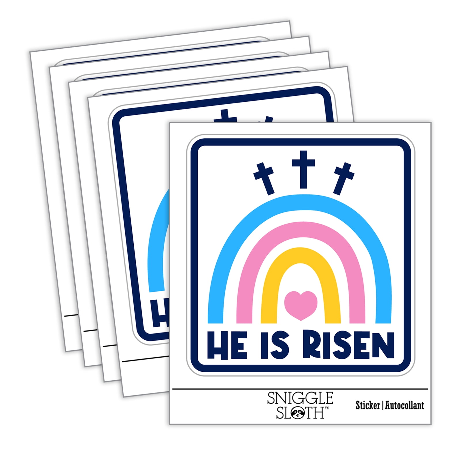 Easter Rainbow He is Risen Three Crosses Car Window Bumper Water Bottle Phone Tablet Laptop ...