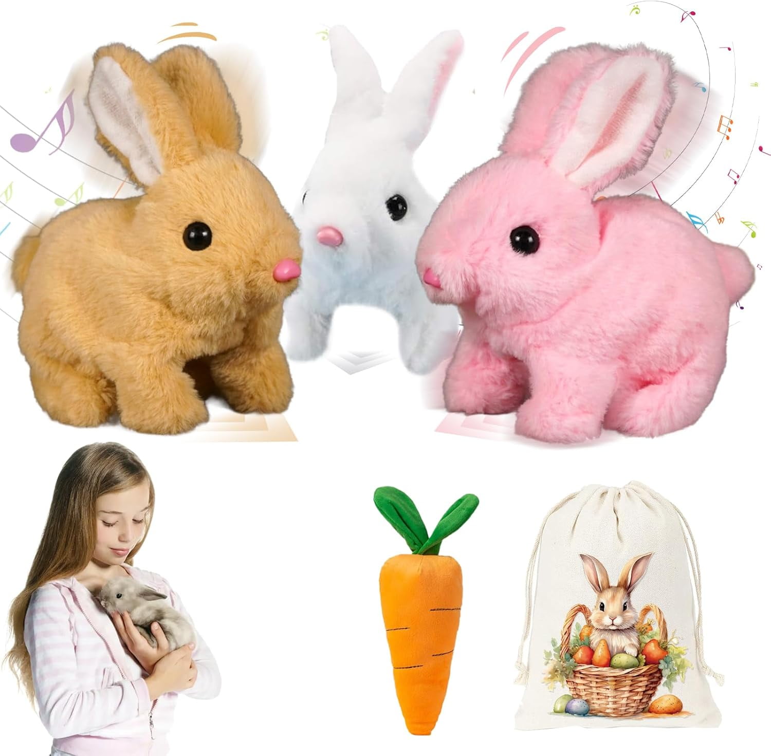 Easter My Realistic Bunny Toy, Interactive Bunny Realistic Bunny ...