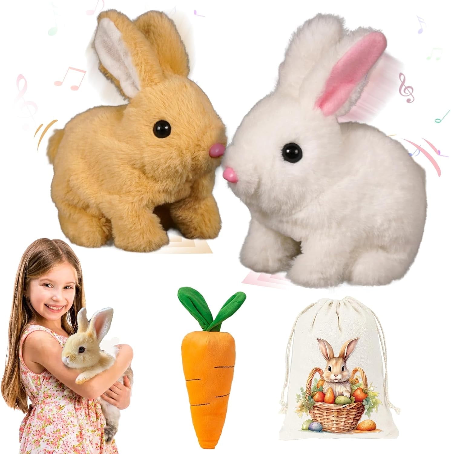 Easter My Realistic Bunny Toy, Interactive Bunny Realistic Bunny ...