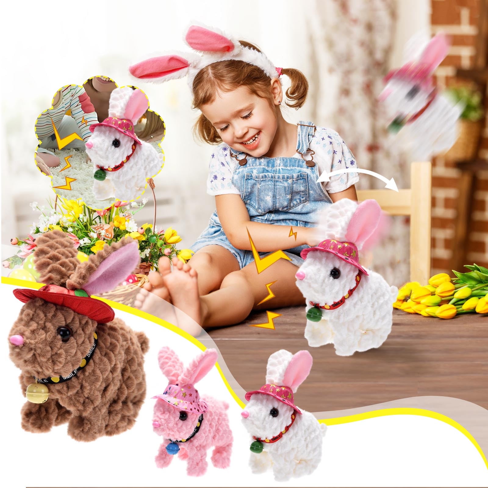 Easter Realistic Bunny Toy, Interactive Bunny Realistic Bunny ...