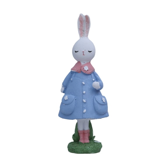 Easter Resin Bunny Figurine 5" Cute Standing Rabbit Statue Spring ...