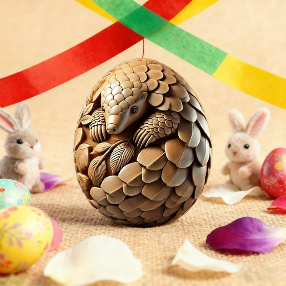 Easter Resin Carved Egg Animal Design Spring Home Decor Tabletop ...