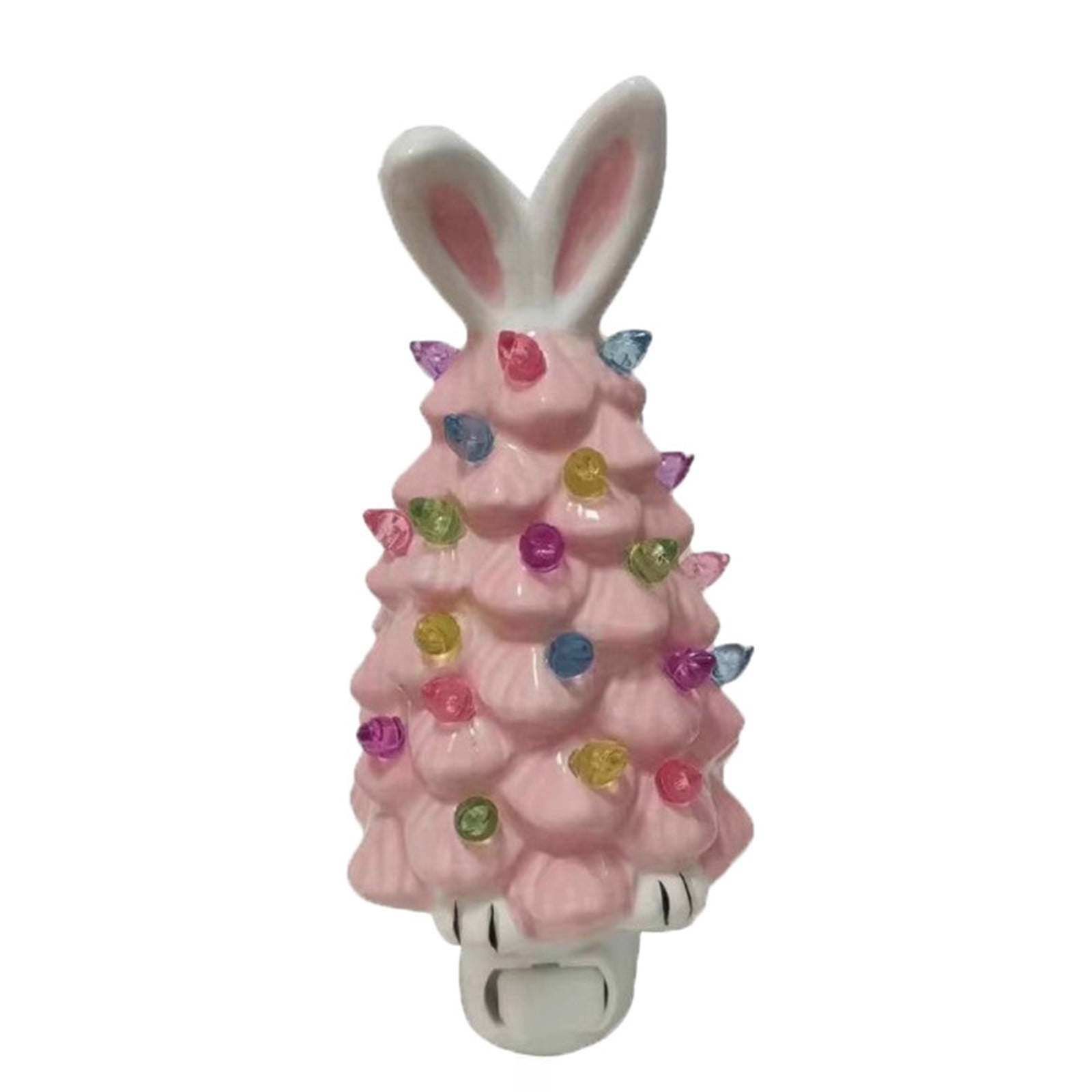 Easter Resin Tree,Light-Up Bunny Easter Decorations,Pink Bunny Tree ...