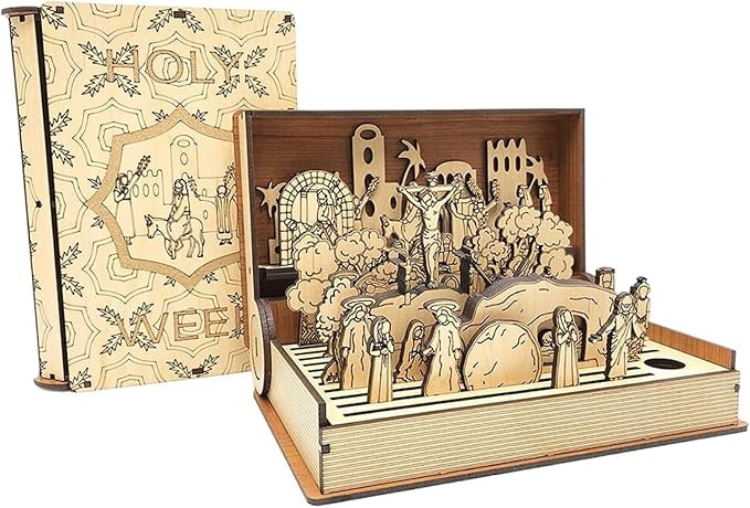 Easter Resurrection Scene Decor & Holy Week Book Playset: Handmade ...