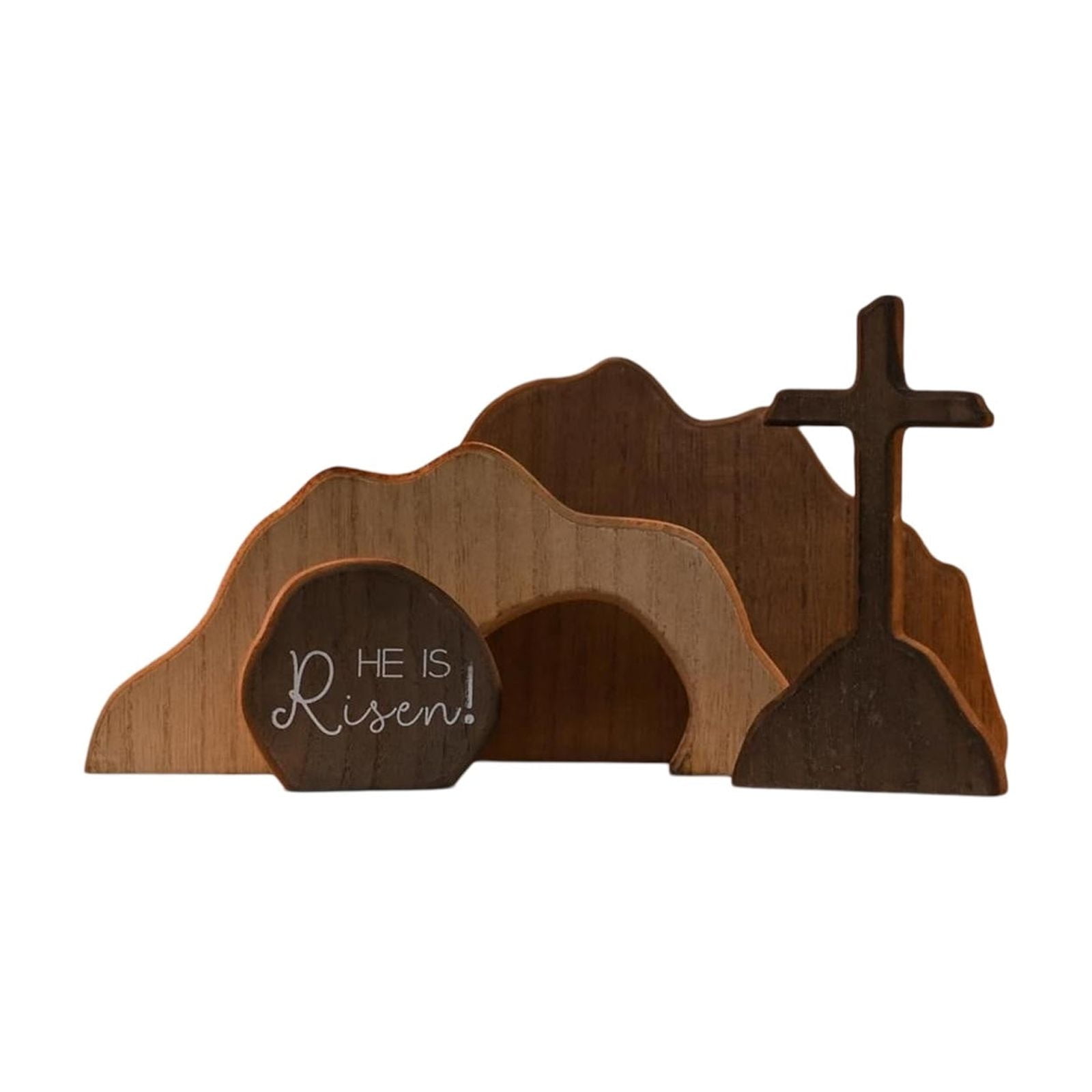 Easter Resurrection Scene Set Wooden Empty Tomb and Cross Decor for ...