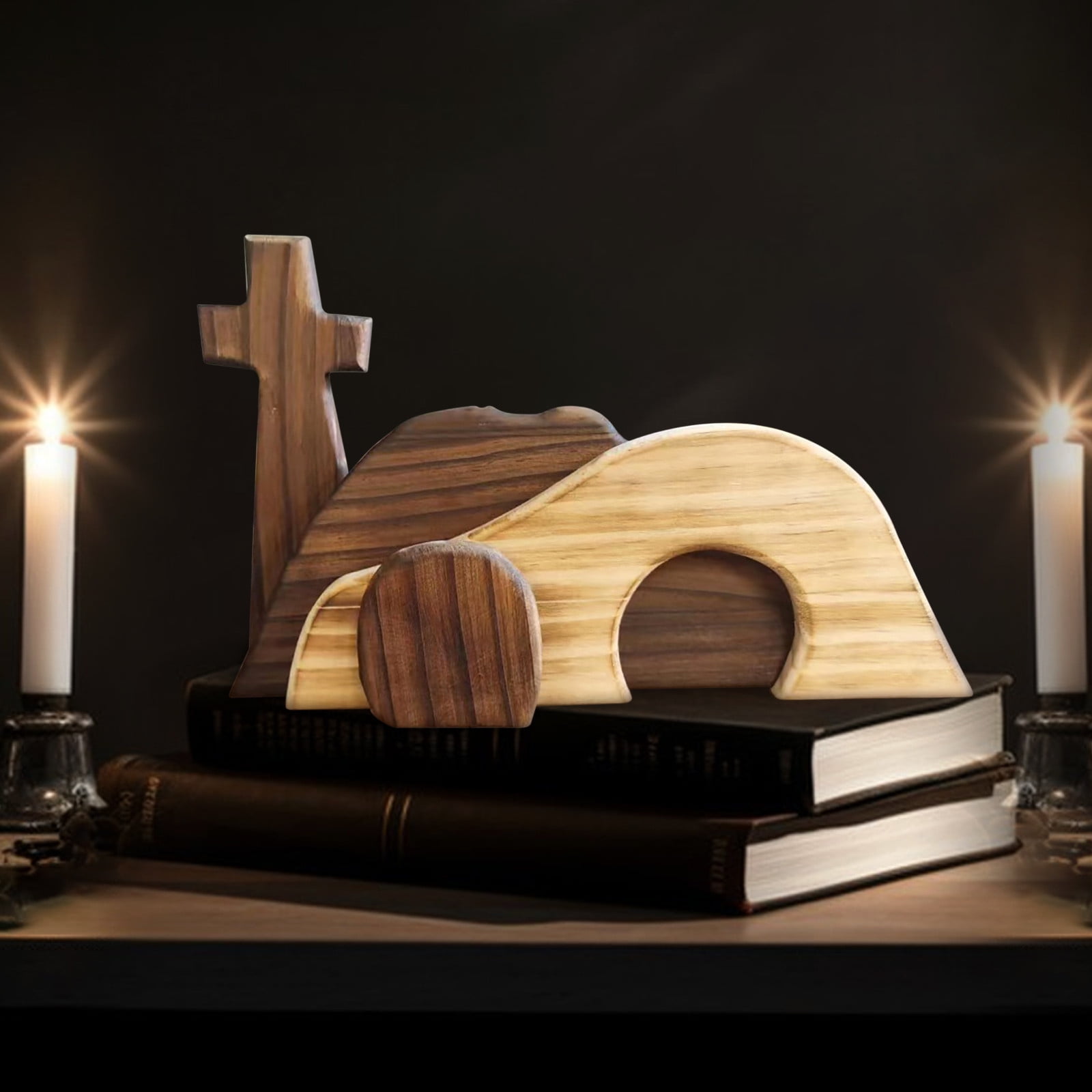 Easter Resurrection Scene Set, Wooden Jesus Nativity Christ Statue ...