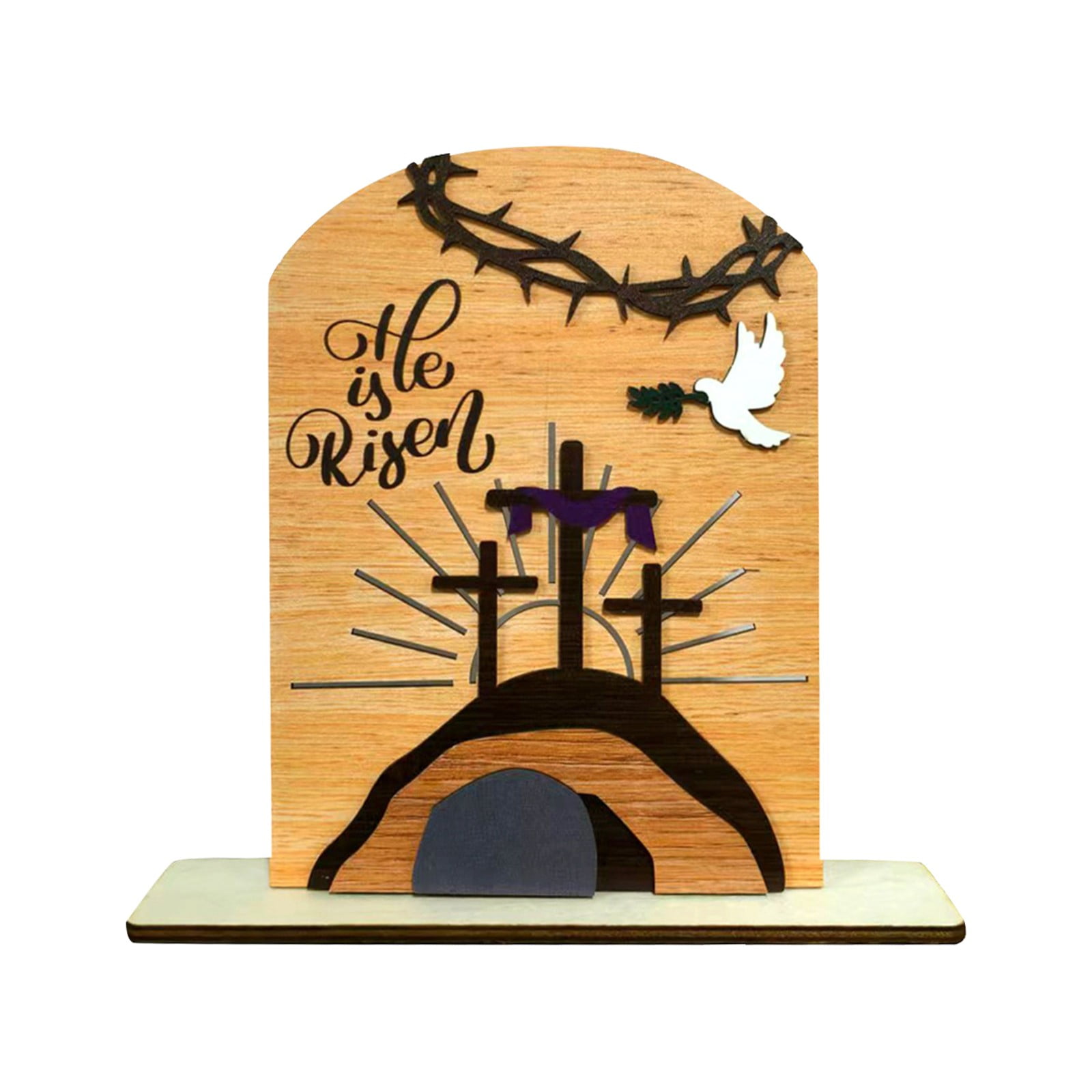 Easter Resurrection Scene Set Wooden He is Risen Easter Decor Empty ...