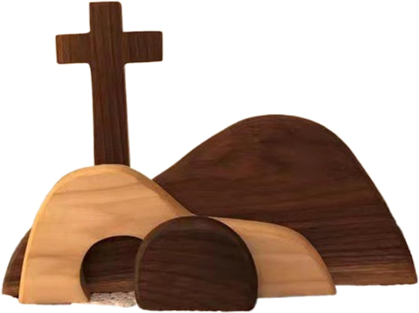 Easter Resurrection Scene Set – Wooden Tiered Display, Nativity Table ...
