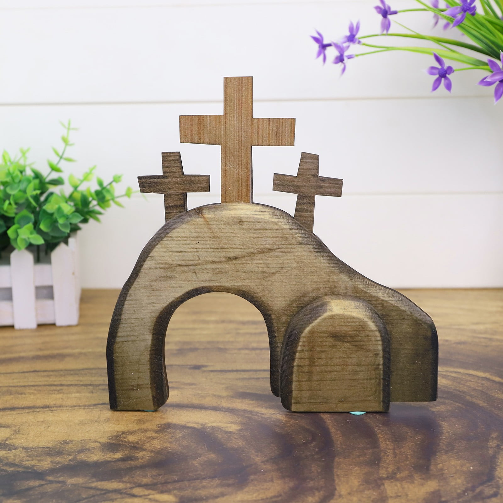 Easter Resurrection Scene - Spring Easter Cross Risen Figurine Decor Nativity Set, Easter ...
