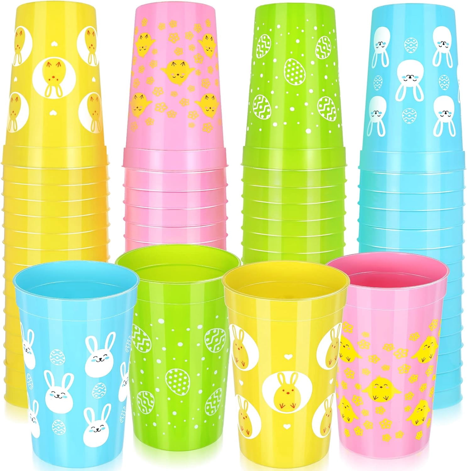 Easter Reusable Plastic Cups Bunny Party Tumbler Spring Drinking Tea ...