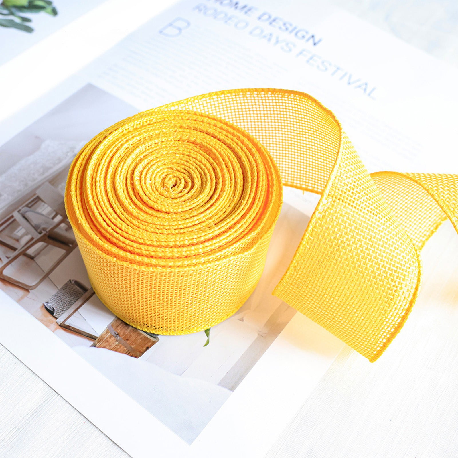 Easter Ribbon for DIY Crafts, Beige Polyester Fibre Wrap, 500cm/196 ...