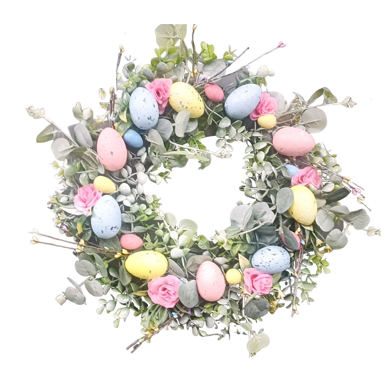 Easter Ribbon Garland Home Rattan Wreath Party Decoration Door Hanging ...