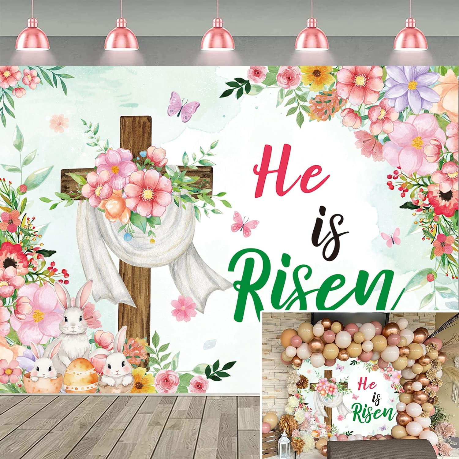 Easter He is Risen Backdrop Religious Jesus Resurrection Photography ...
