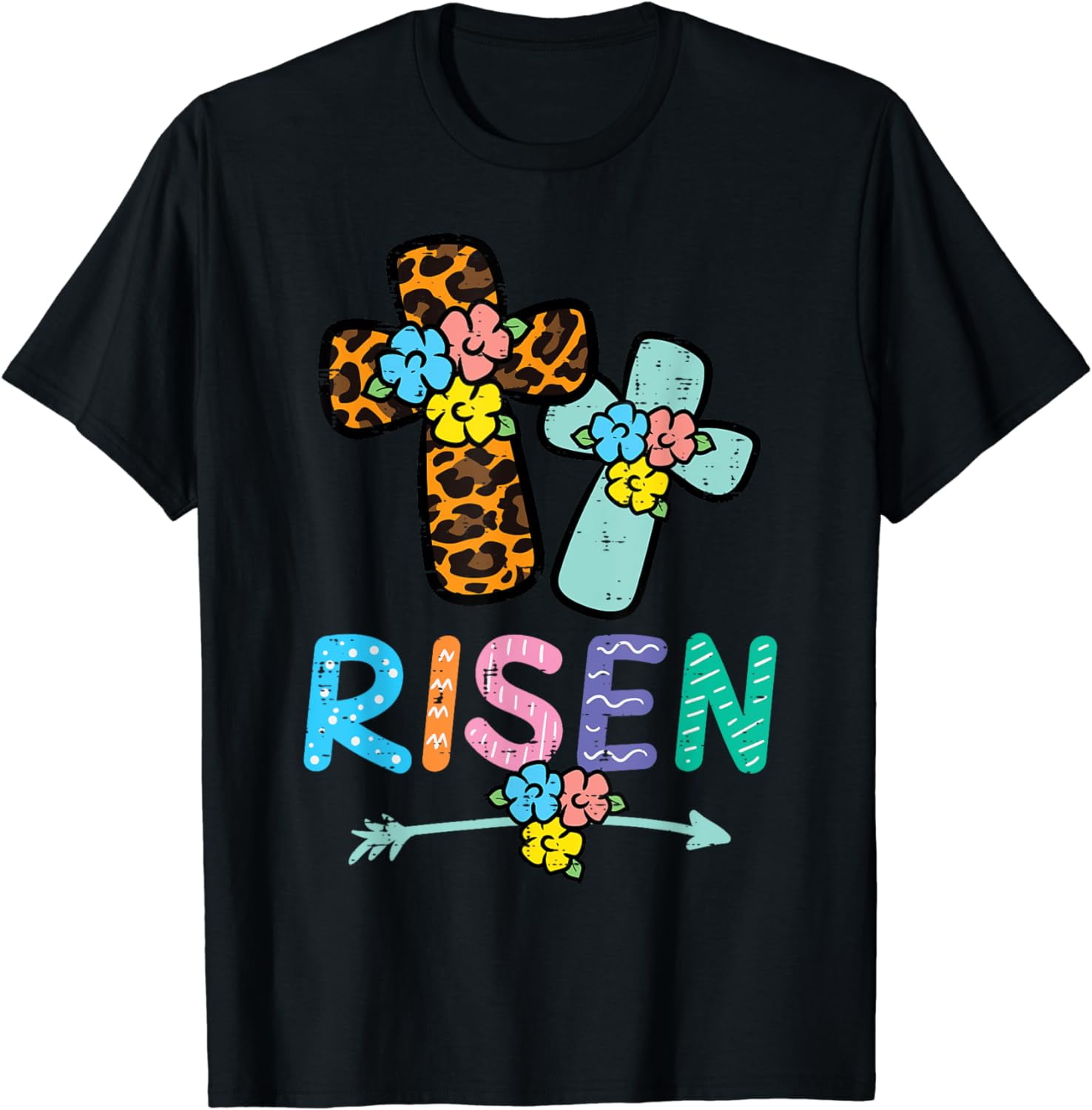 Easter Risen Jesus Cross Christian Women T-Shirt - Walmart.com