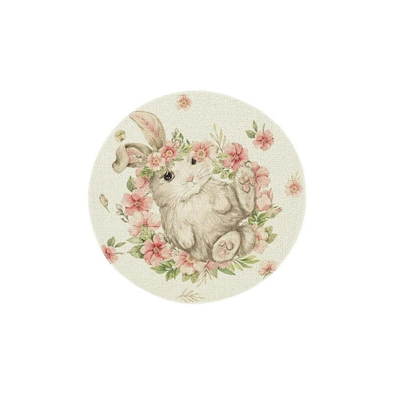 Easter Round Placemats Set of 1, 14.57 Inch Colored Buffalo Plaid ...