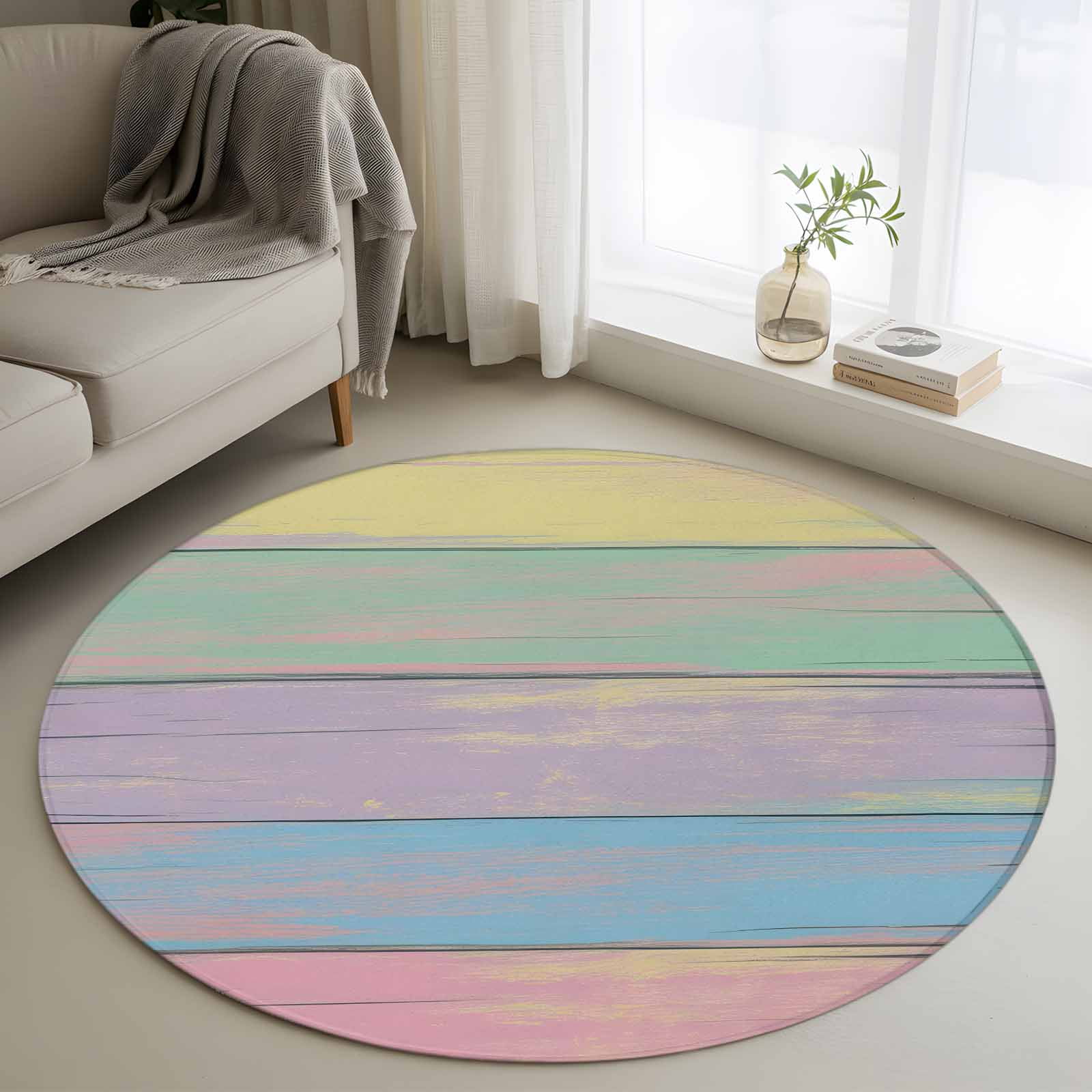 Easter Round Rug 3.3ft Washable Circle Entryway Rugs Non Slip Farmhouse ...