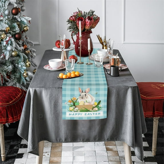 Easter Round Table Cloth,Easter Bunny Egg Table Runner 33x178CM, Cute ...