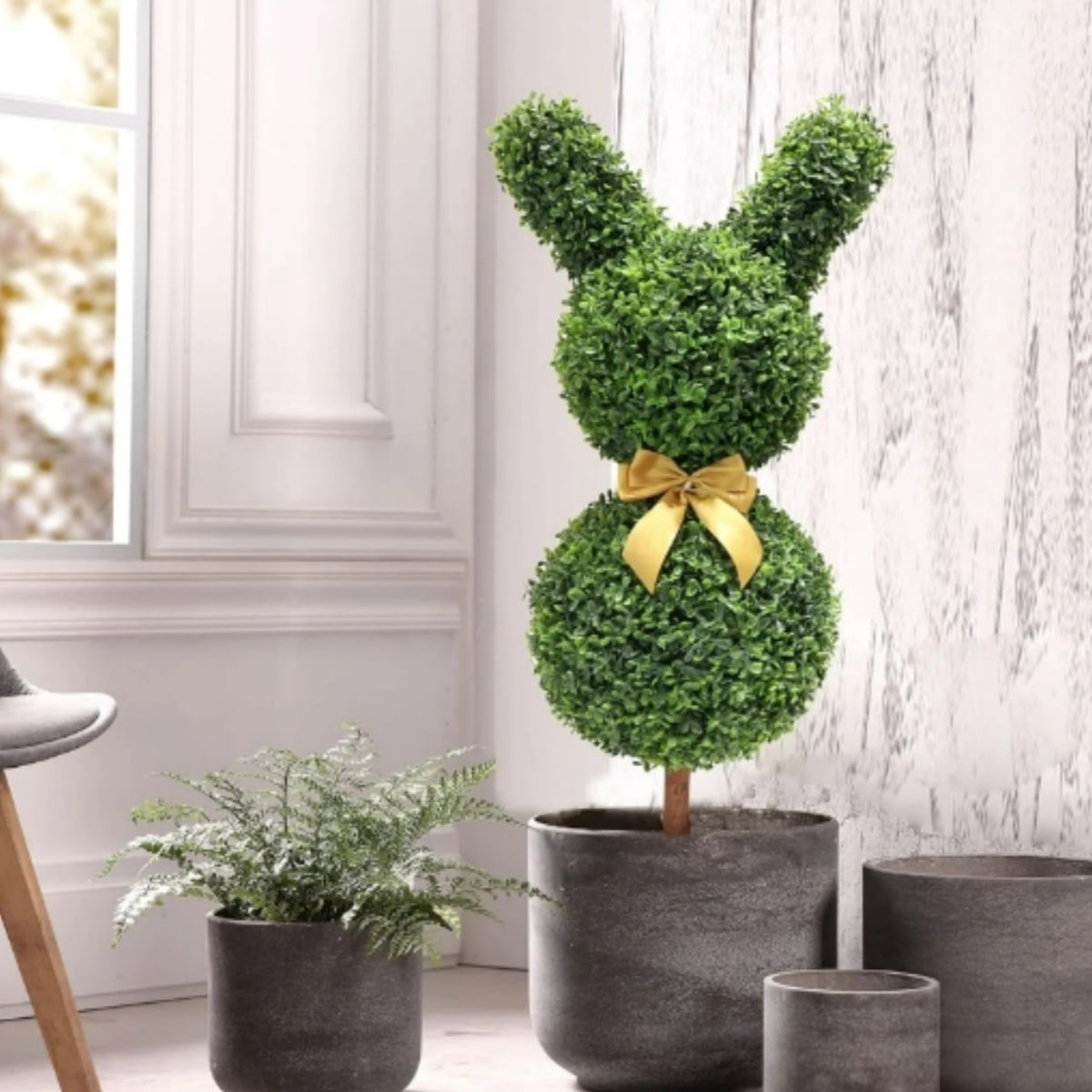 Easter Sales ! Easter Bunny Topiary, Green Artificial Bunny-Shaped ...