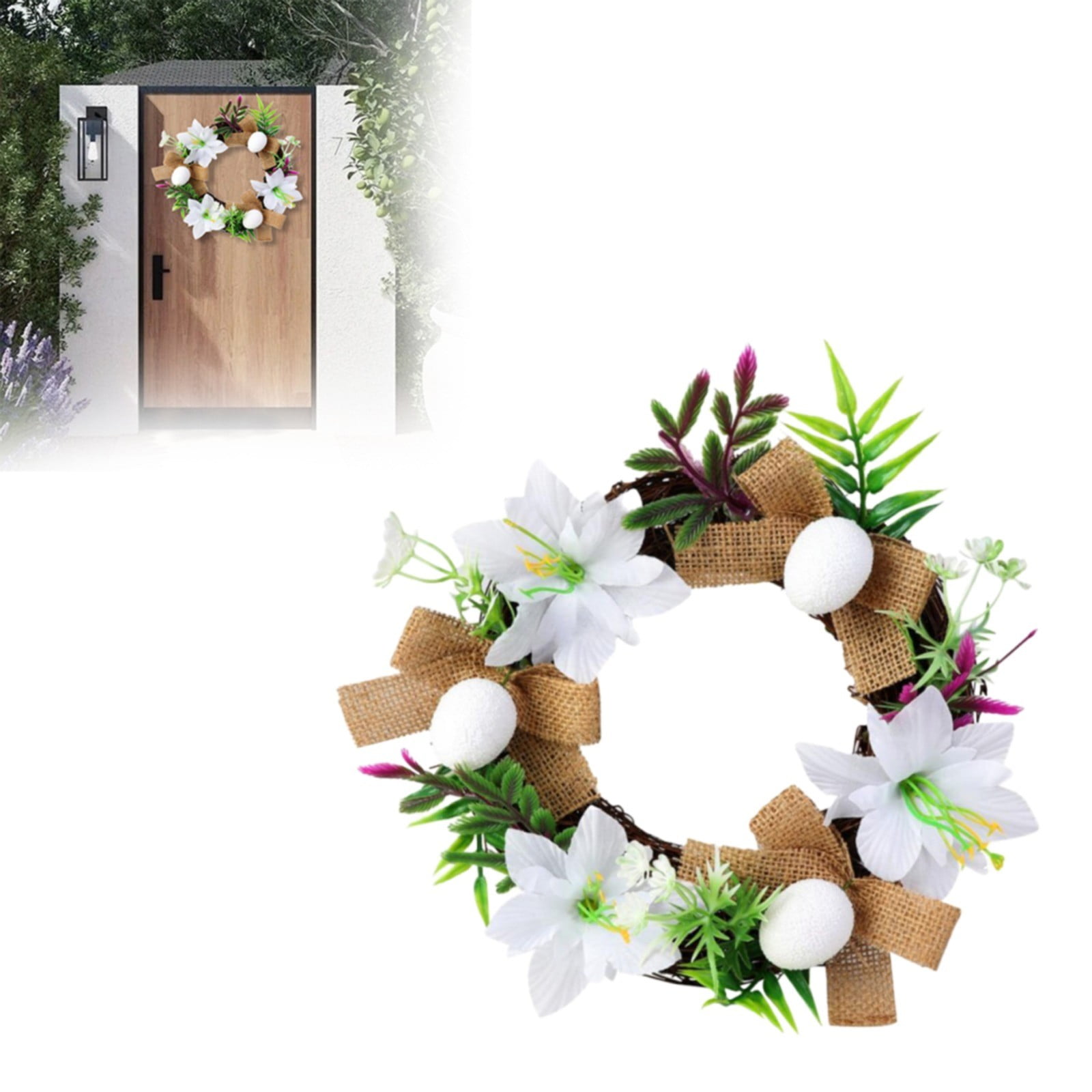 Easter Savings: Easter Wreath Spring Imitation White Eggs Decorating ...