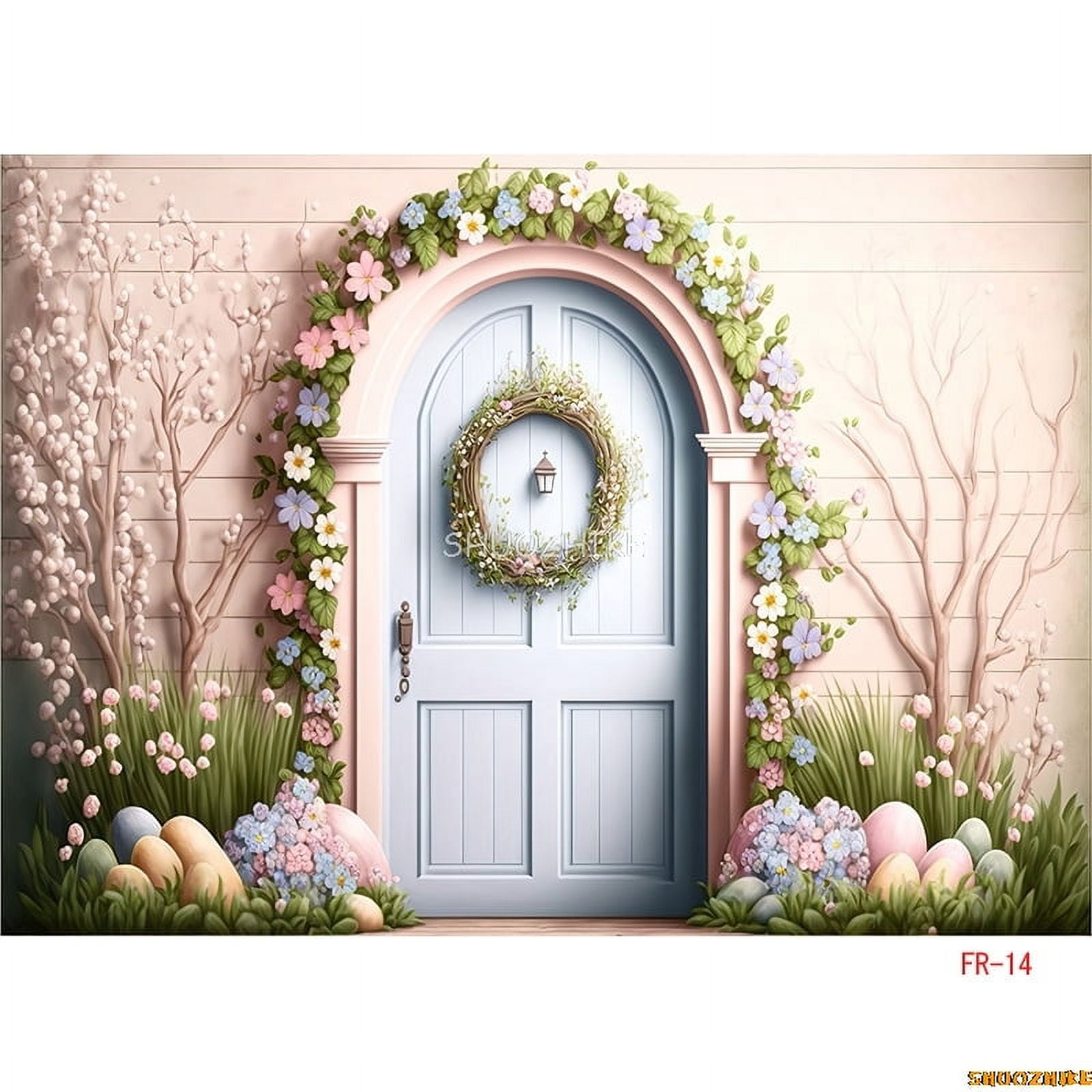 Easter Sce For Photo Studio Background Celebrations Spring Eggs Rabbits ...