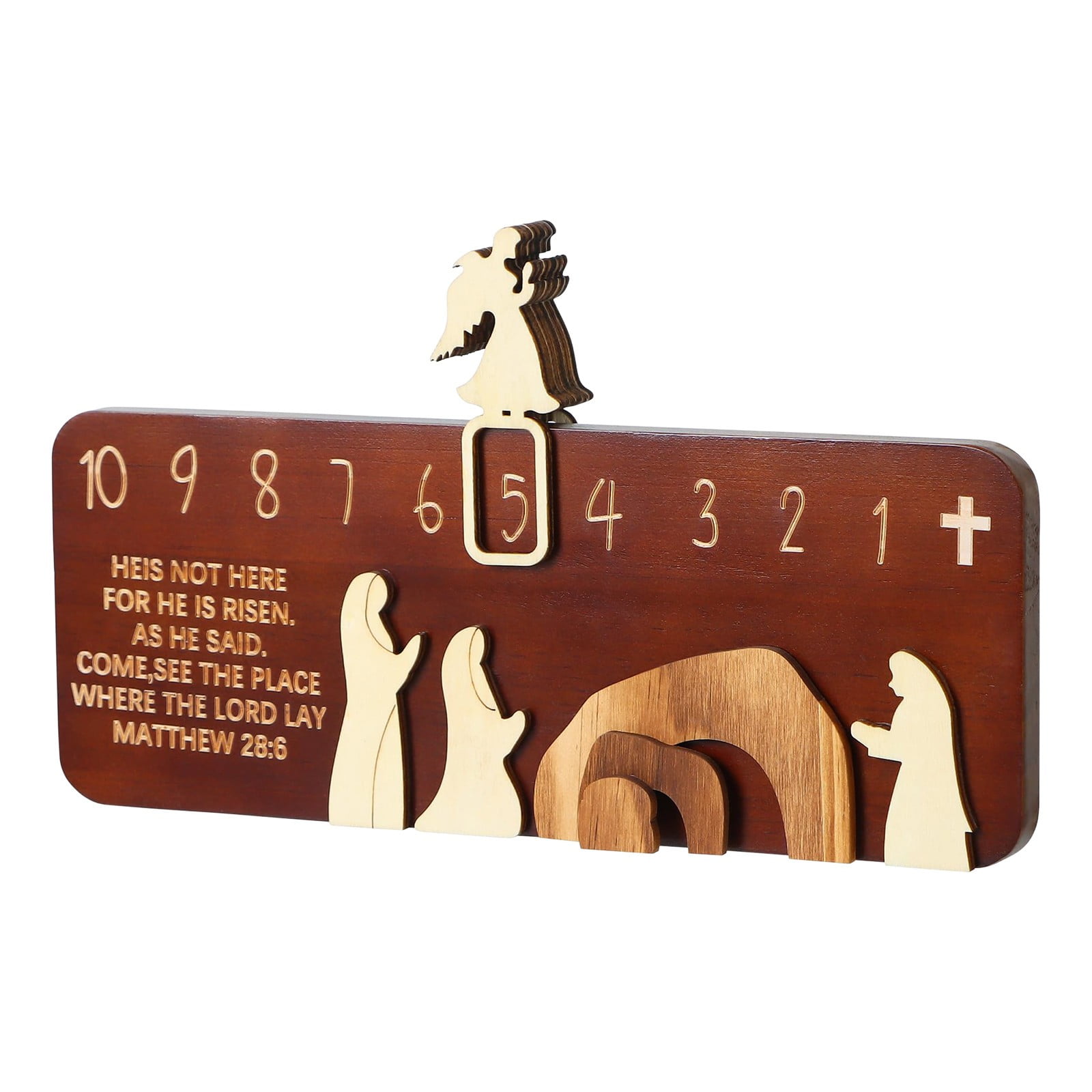 Easter Empty Tomb Wood Decor, Wooden Resurrection Tomb Countdown Ornament, Religious Decorations ...