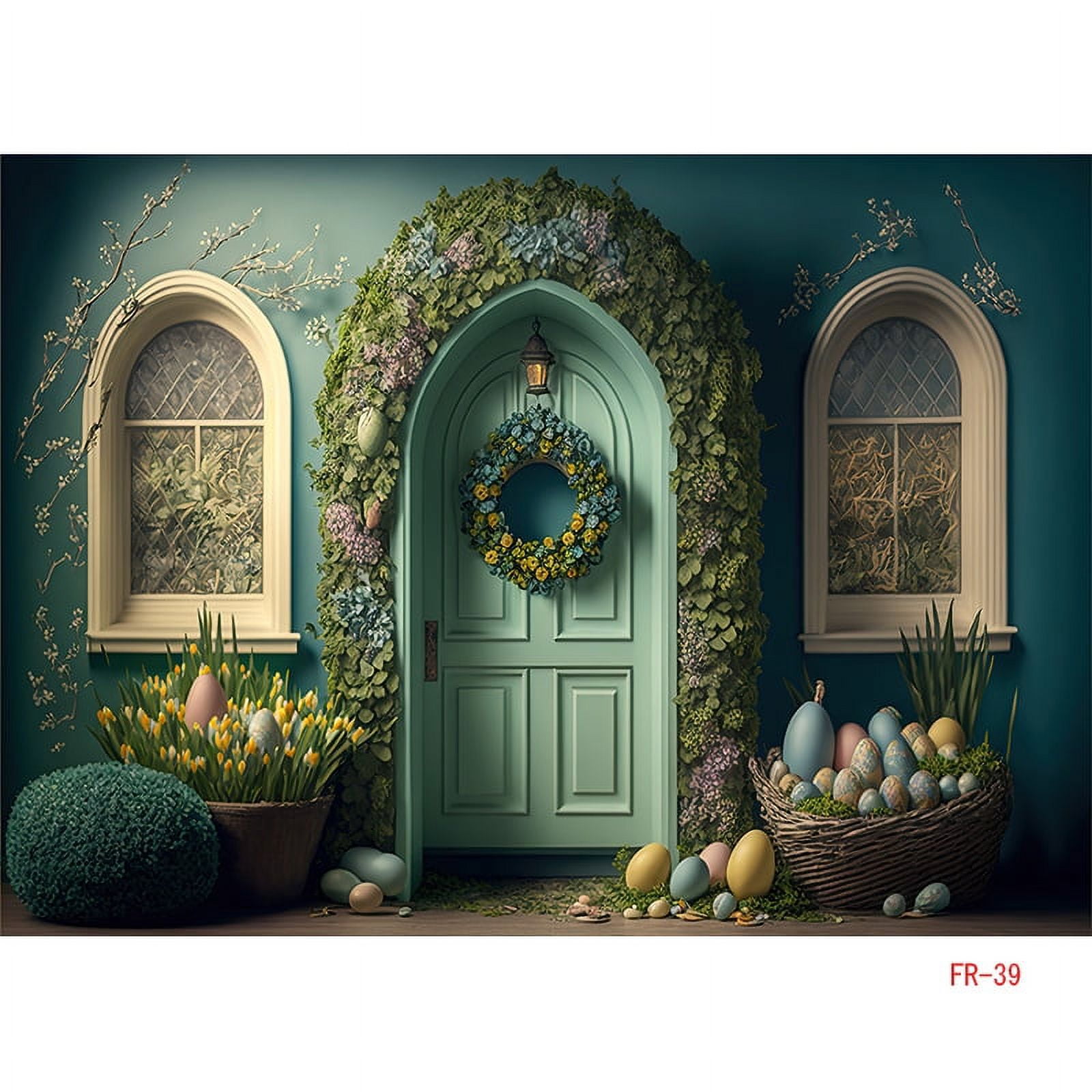 Easter Scene For Photo Studio Background Celebrations Green Spring Eggs ...