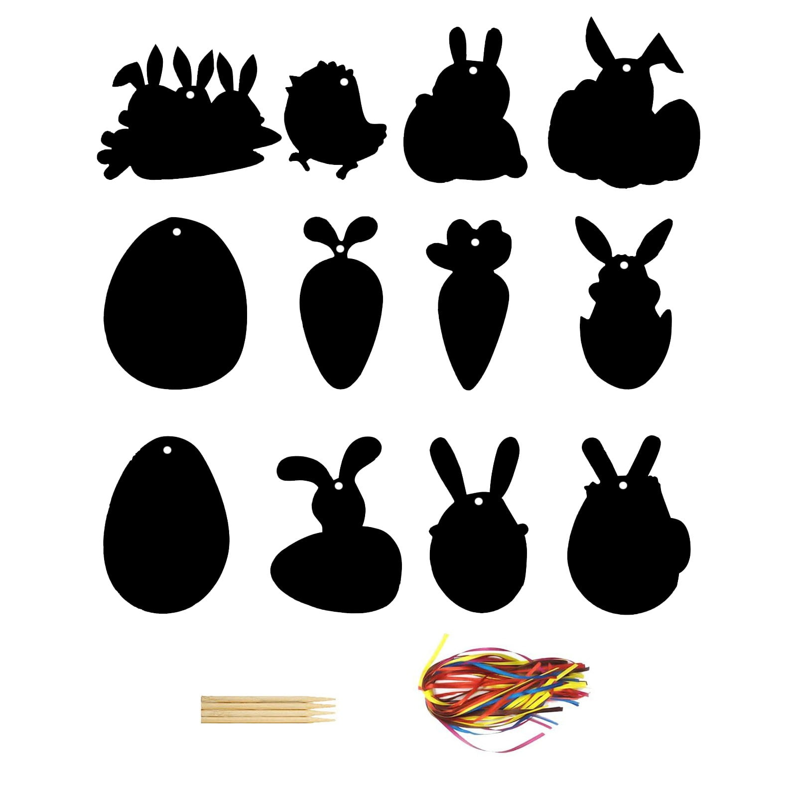 Easter Scratch Card Crafts Rainbow Color Easter Egg Rabbit Scratch ...