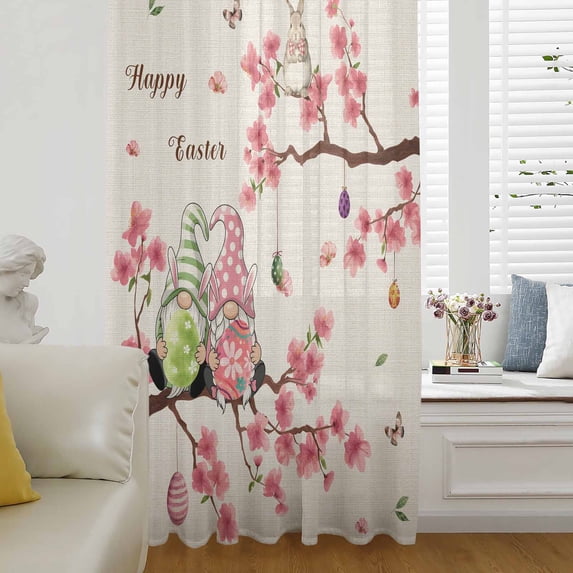 Easter Semi Sheer Curtains Drapes for Living Room,Bedroom,French Doors ...