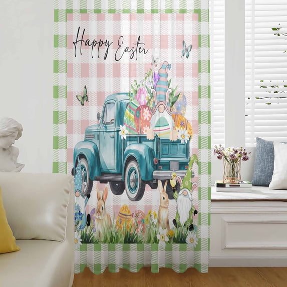 Easter Semi Sheer Curtains Drapes for Living Room,Bedroom,French Doors ...