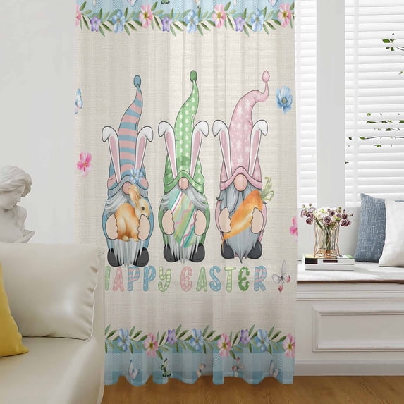 Easter Semi Sheer Curtains Drapes for Living Room, Bedroom, French ...