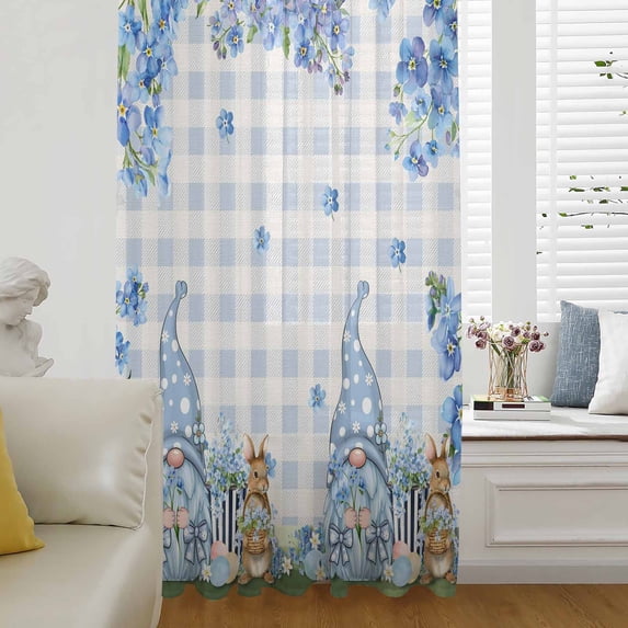 Easter Semi Sheer Curtains Drapes for Living Room,Bedroom,French Doors ...