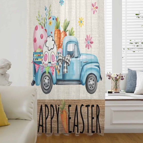 Easter Semi Sheer Curtains Drapes for Living Room, Bedroom, French ...