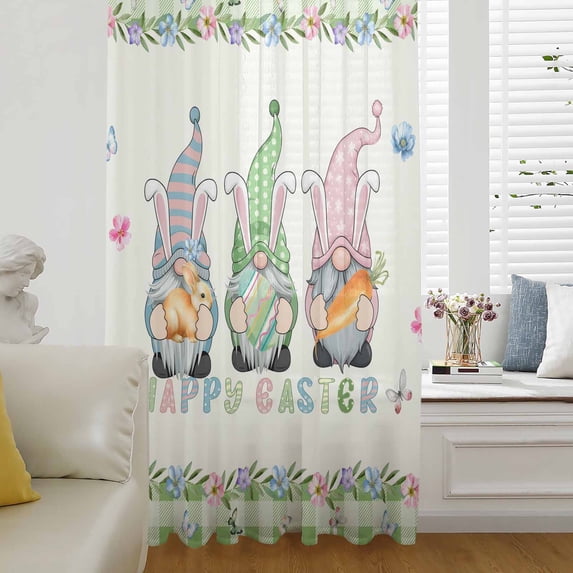 Easter Semi Sheer Curtains Drapes for Living Room, Bedroom, French ...