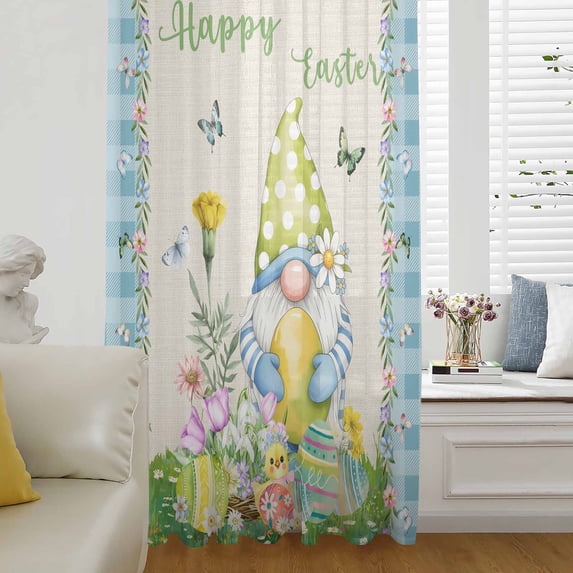 Easter Semi Sheer Curtains Drapes for Living Room,Bedroom,French Doors ...